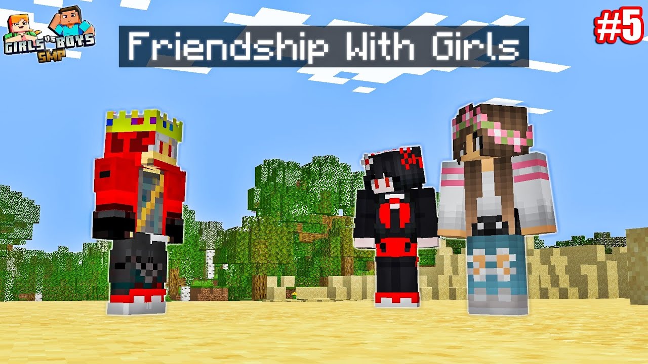 I Became Friends With 2 Girls on This Girls VS Boys SMP in Minecraft ...