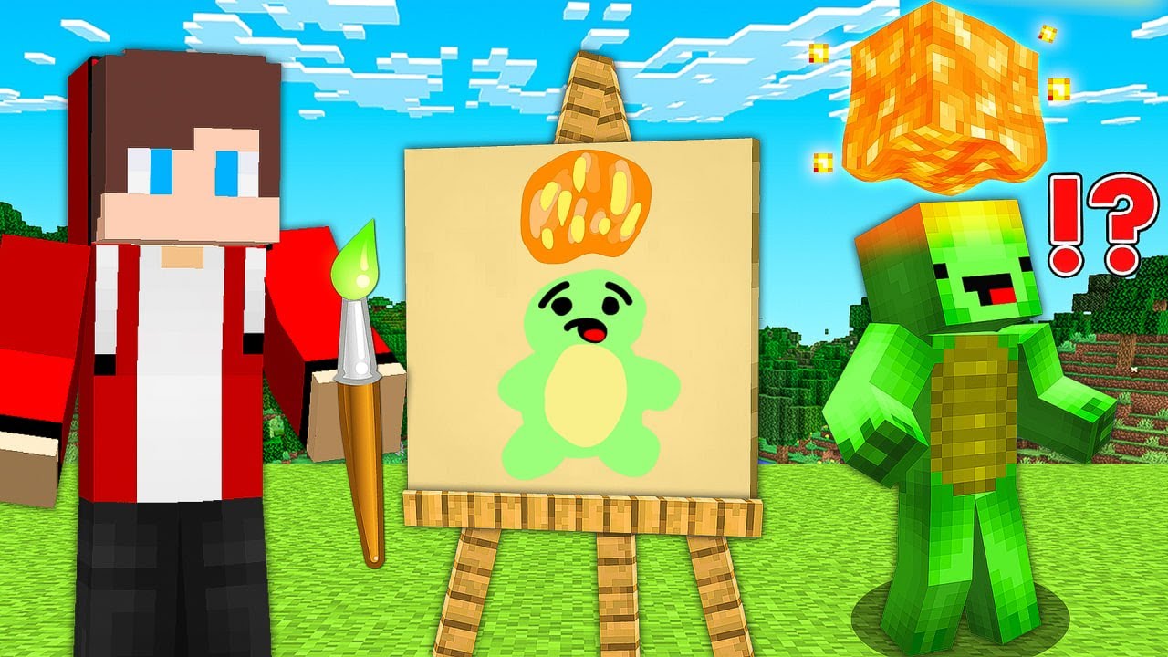 JJ use DRAWING MOD to LAVA PRANK Mikey in Minecraft Challenge (Maizen ...