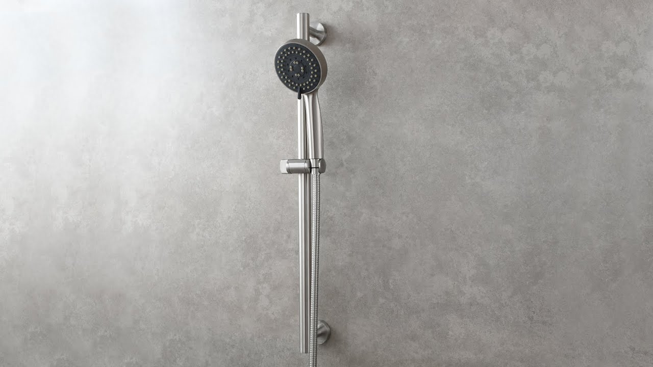 Tecmolog Stainless Steel Shower Slide Bar Set - YouTube