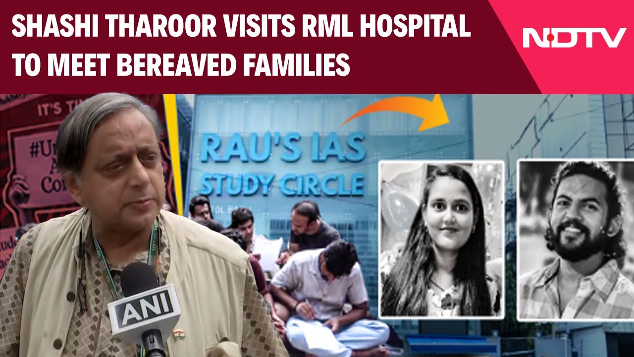 Shashi Tharoor Visits RML Hospital To Meet Families Affected By Delhi ...