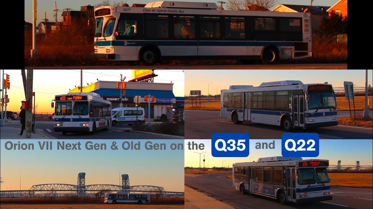 MTA Bus Orion VII Old Gen and Next Gen HEVs on the Q35 and Q22 - YouTube