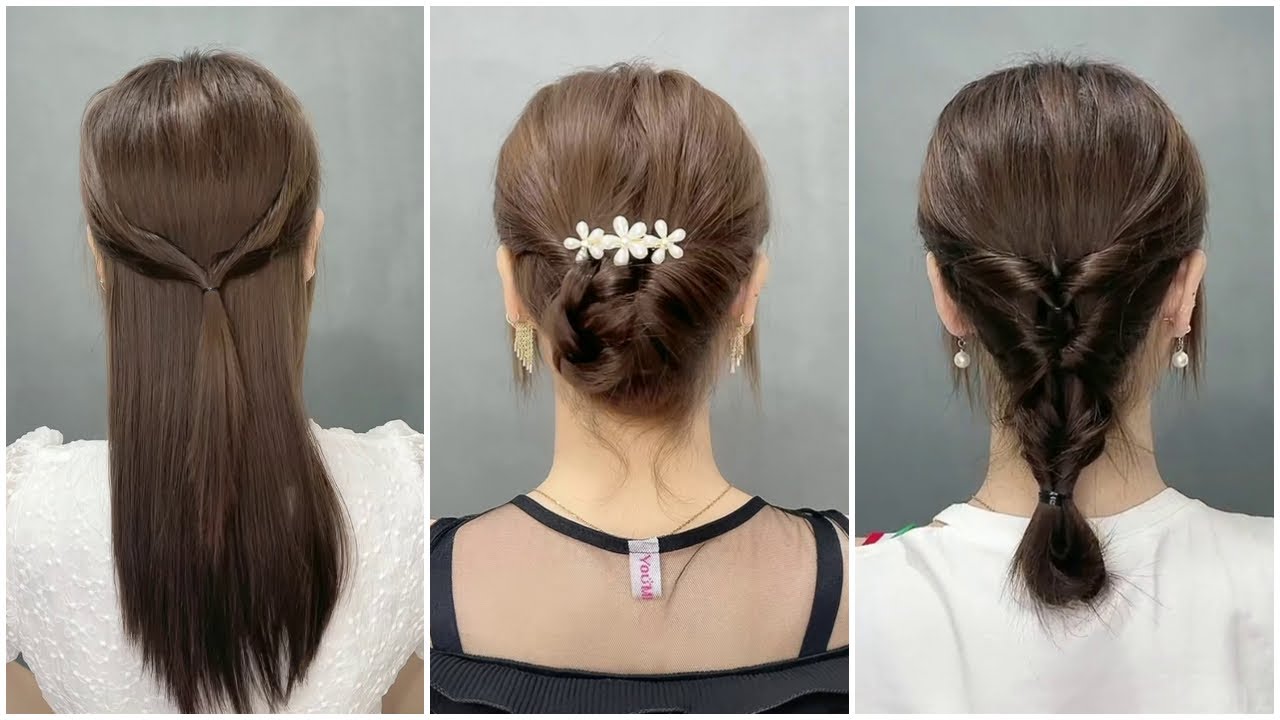 Simple Hairstyles for Gowns and Frocks | Easy Hairstyles for Long Hair ...