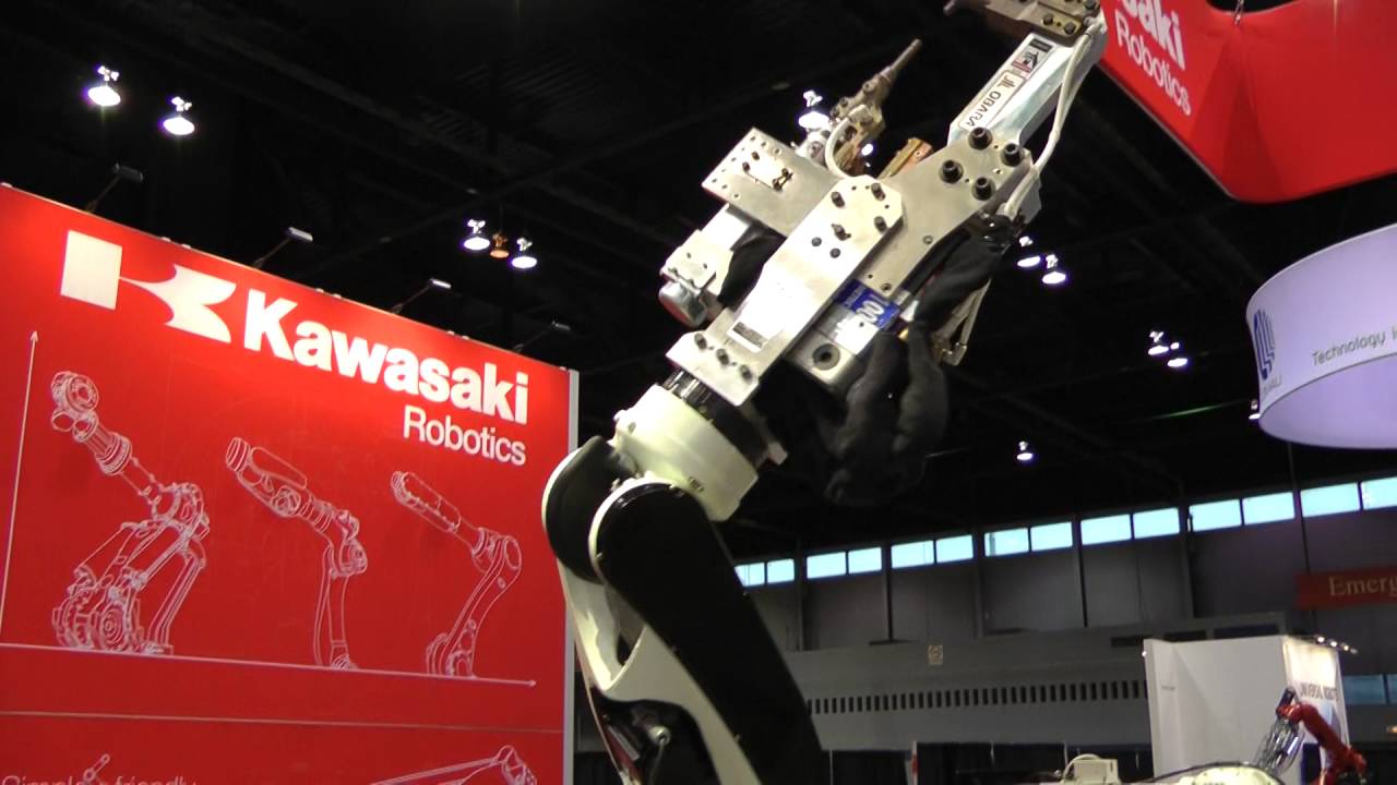 Kawasaki Robots BX100 Spot Weld Cell - YouTube