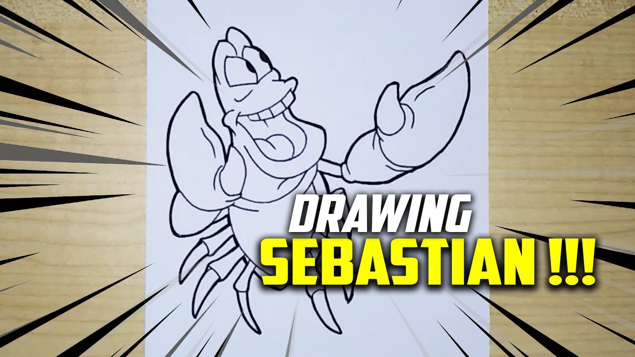 Drawing SEBASTIAN !!! | The Little Mermaid | Cartoon Sketch | How to ...