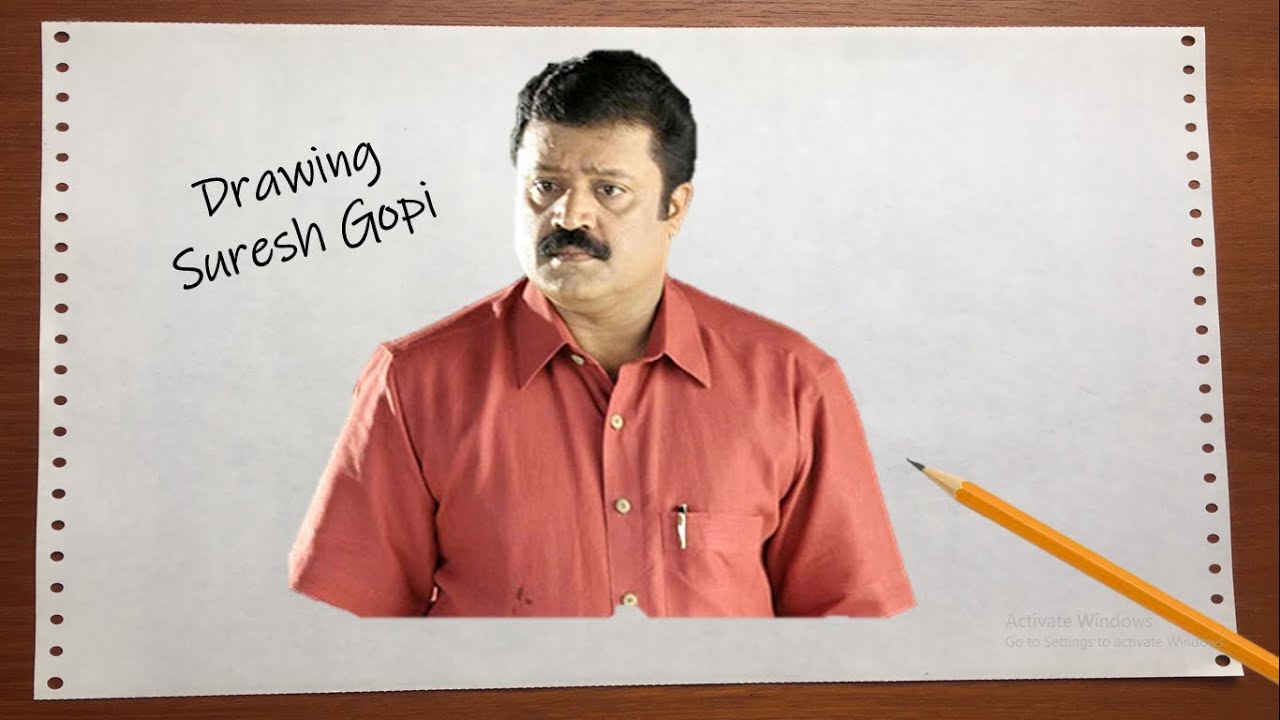 Drawing Suresh Gopi #actorsureshgopi #malayalamactor - YouTube