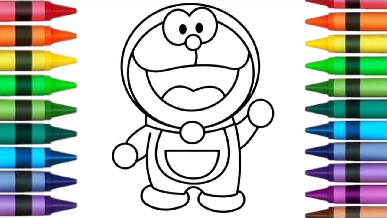 how to draw & colour doremon | doremon drawing | doremon colour ...