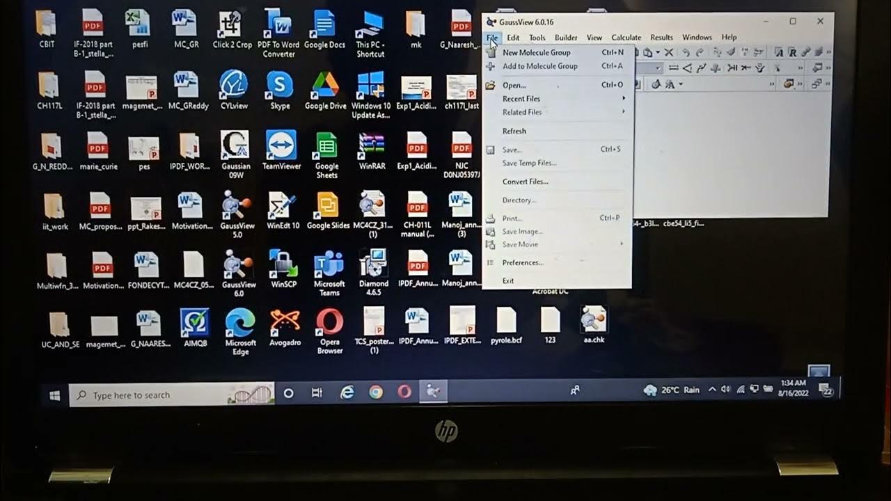 Tutorial 1: Basics of Gauss view input making and running in Gaussian for beginner @please ...
