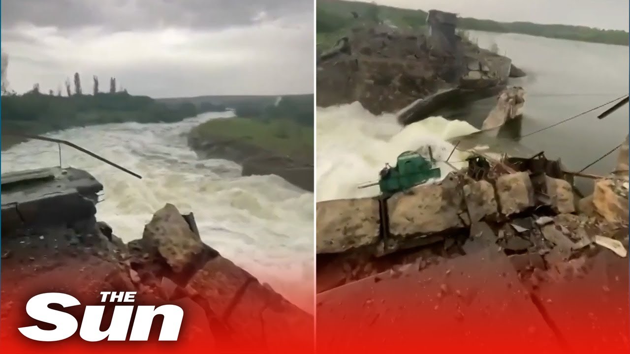 Russian artillery strike destroyed a large dam on the Karlovsky ...