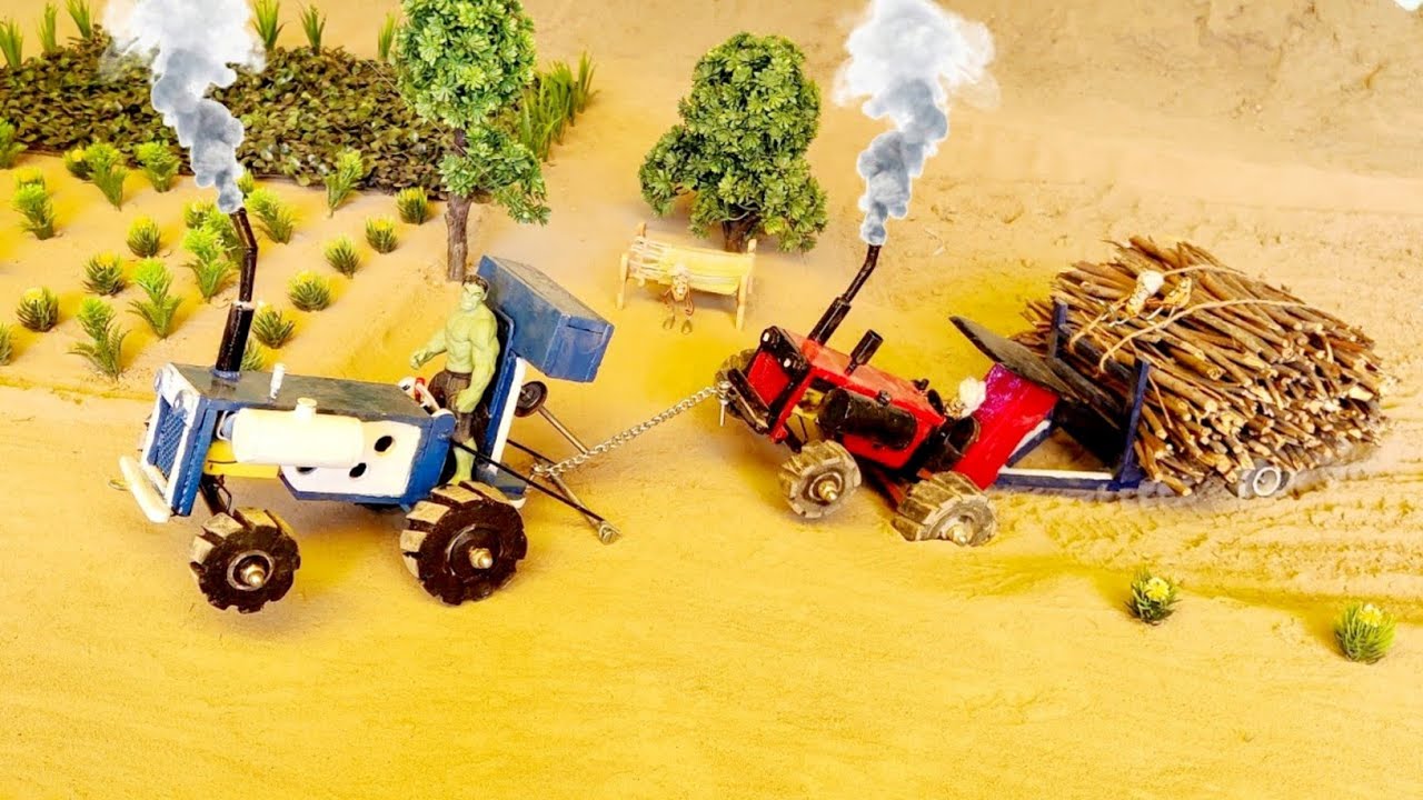 Diy Tractor / Mini Tractor / Science project / Tractor Trolley Fully ...