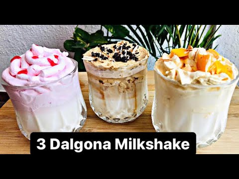 3 Dalgona Milkshake | Mango Dalgona| Strawberry Dalgona| Bournvita ...