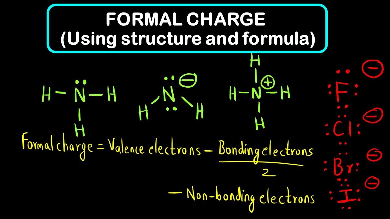 Calculation of formal charge using structure and formula - YouTube