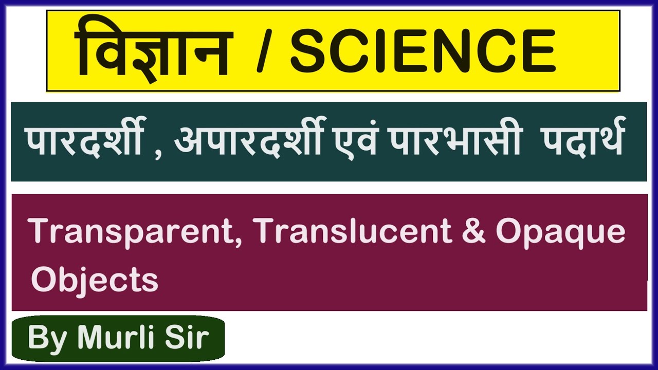 Transparent , Translucent & Opaque objects | Define transparent, Translucent & Opaque objects ...