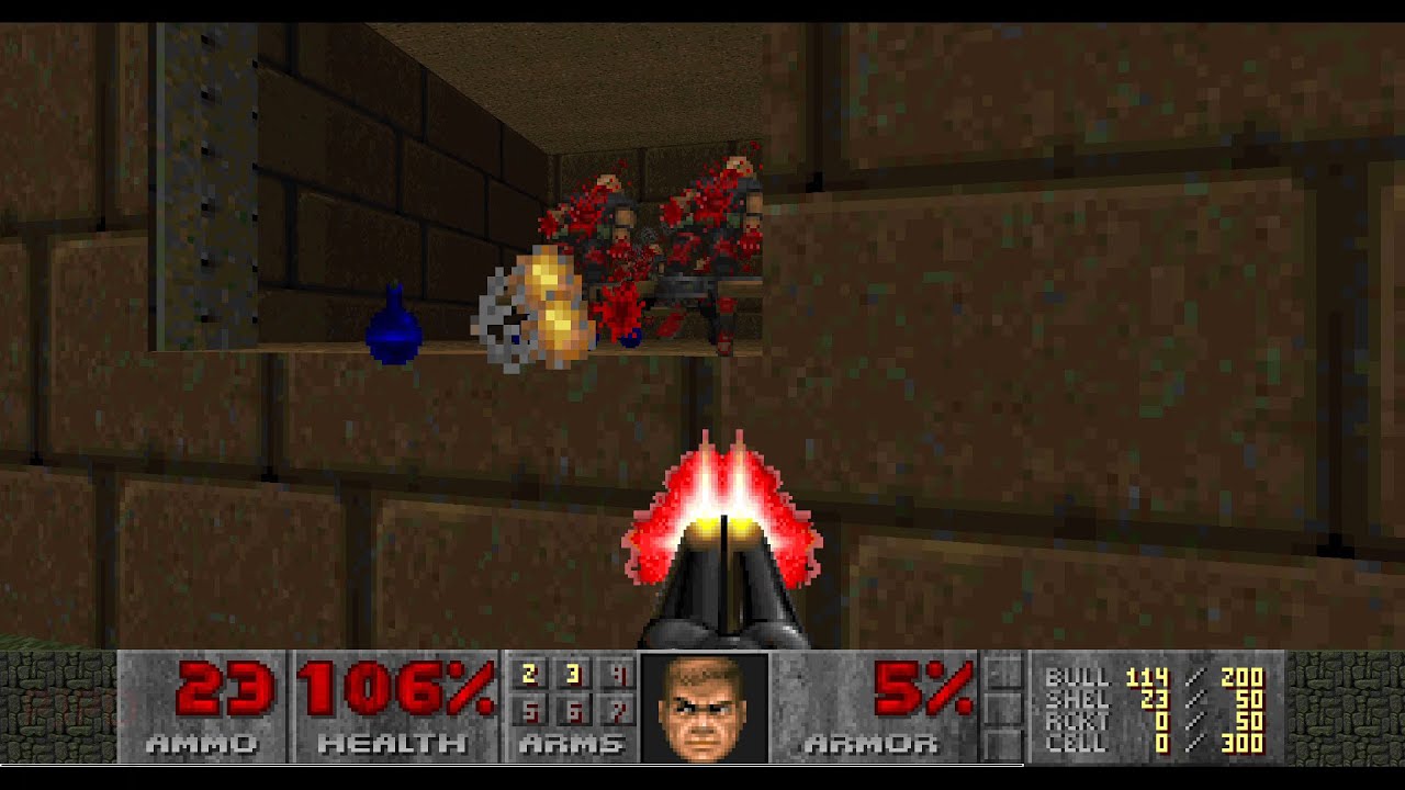 Doom 2 Map 02 Version 1.666 No Damage Completion + Bonus Challenge with ...