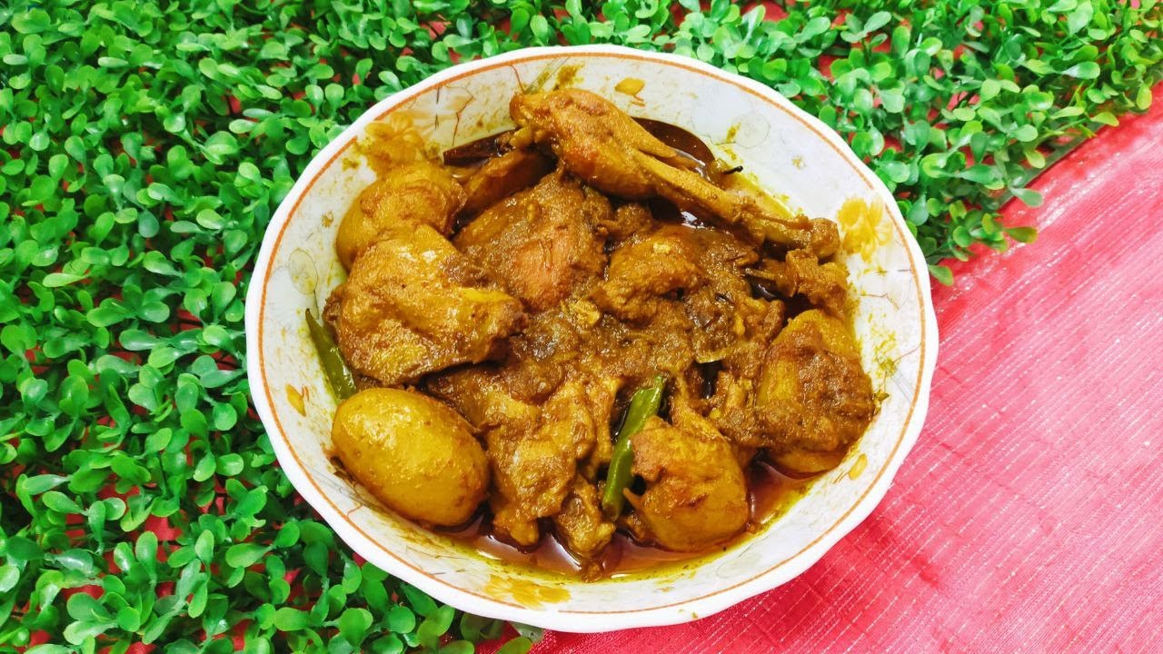 নতুন আলু দিয়ে মুরগির মাংস ভুনা রেসিপি | Chicken Curry Recipe | Notun ...