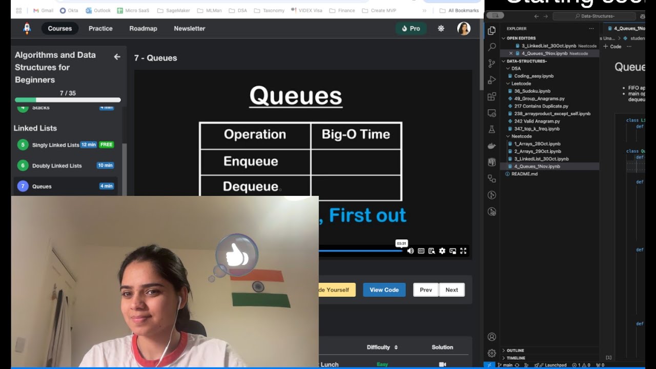 DSA Coding 3 November - YouTube