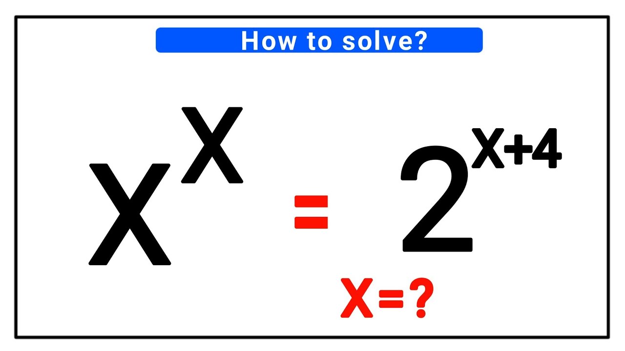 Olympiad Math Problem || Exponential Equation - YouTube