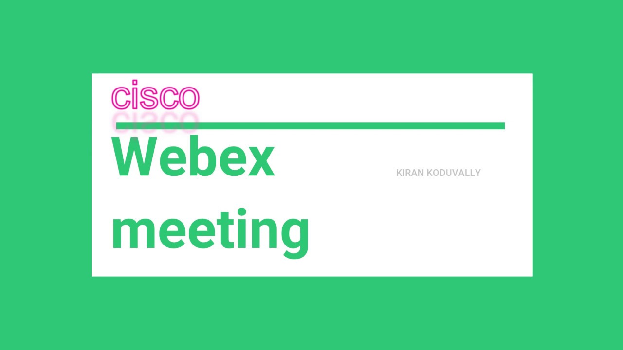 Cisco Webex Download and Install - YouTube