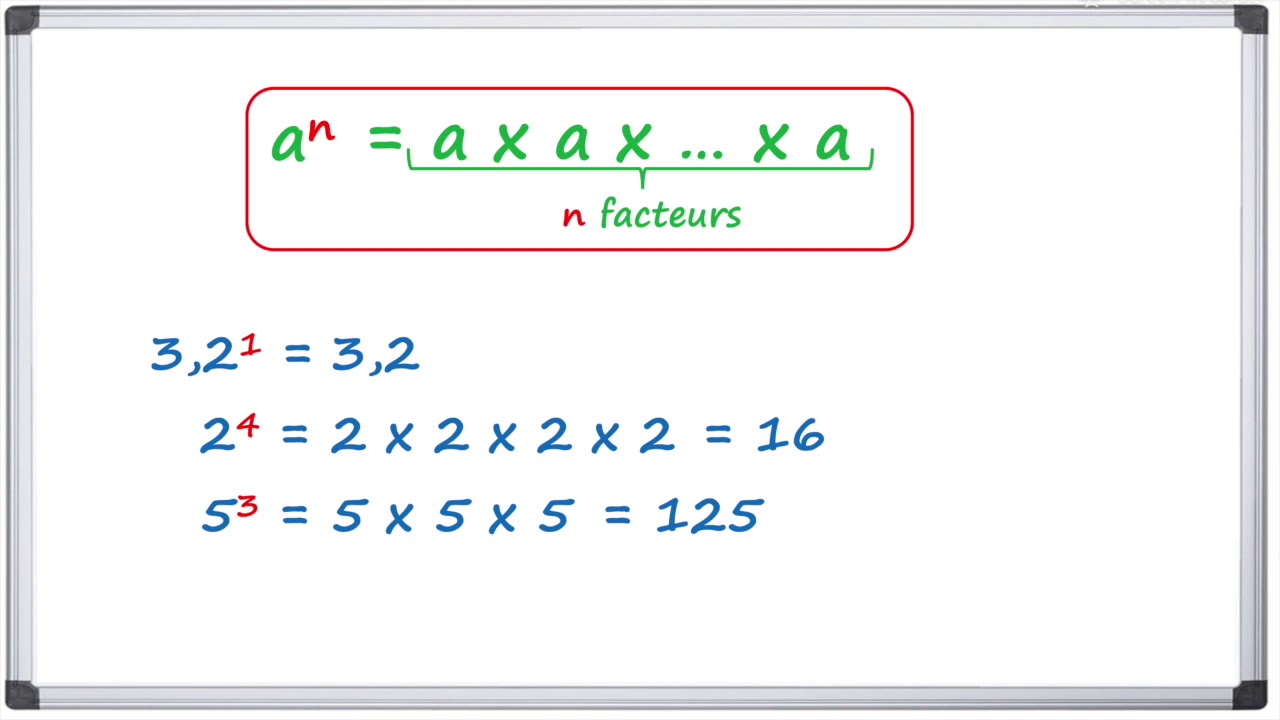 Calculer la puissance d'un nombre (exposant positif) - YouTube