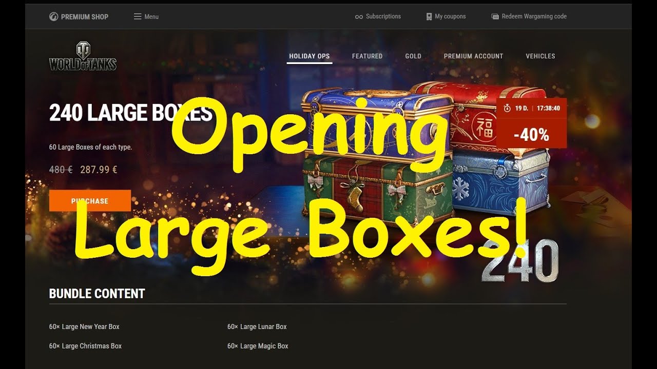 Opening Large Boxes! (Wot Addict Global) - YouTube