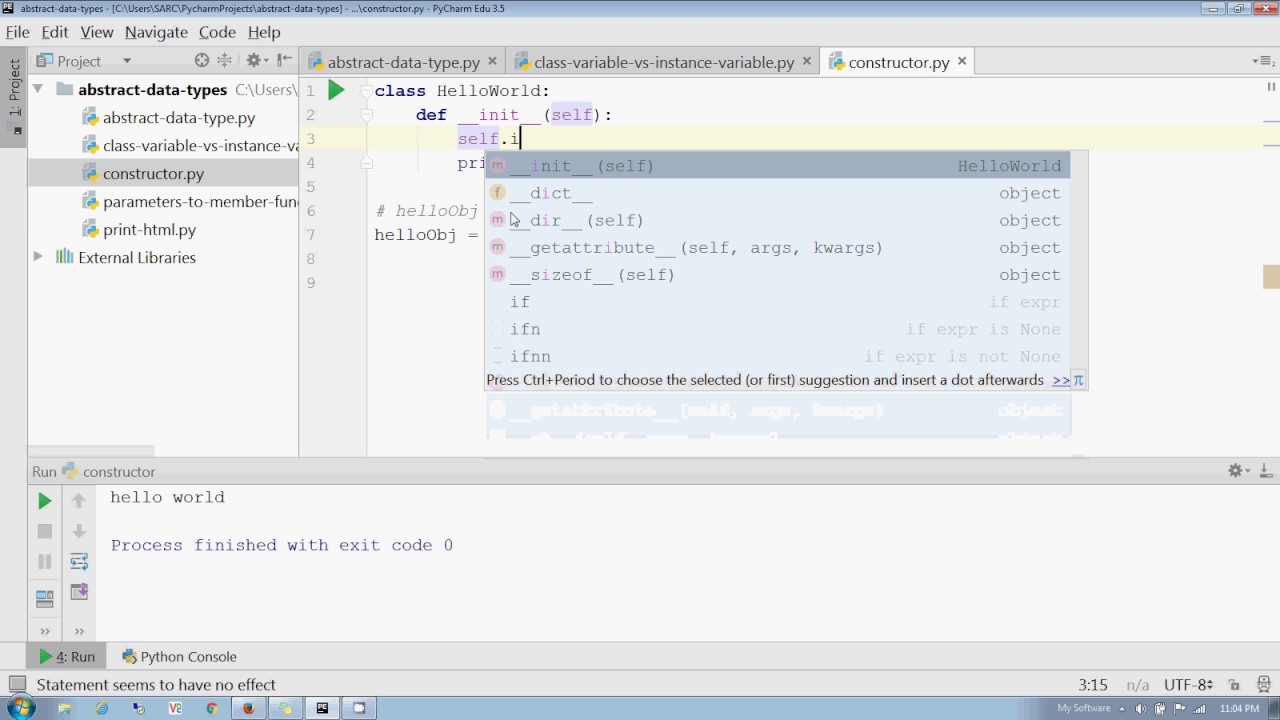Python Introduction To Constructor In Hindi Youtube