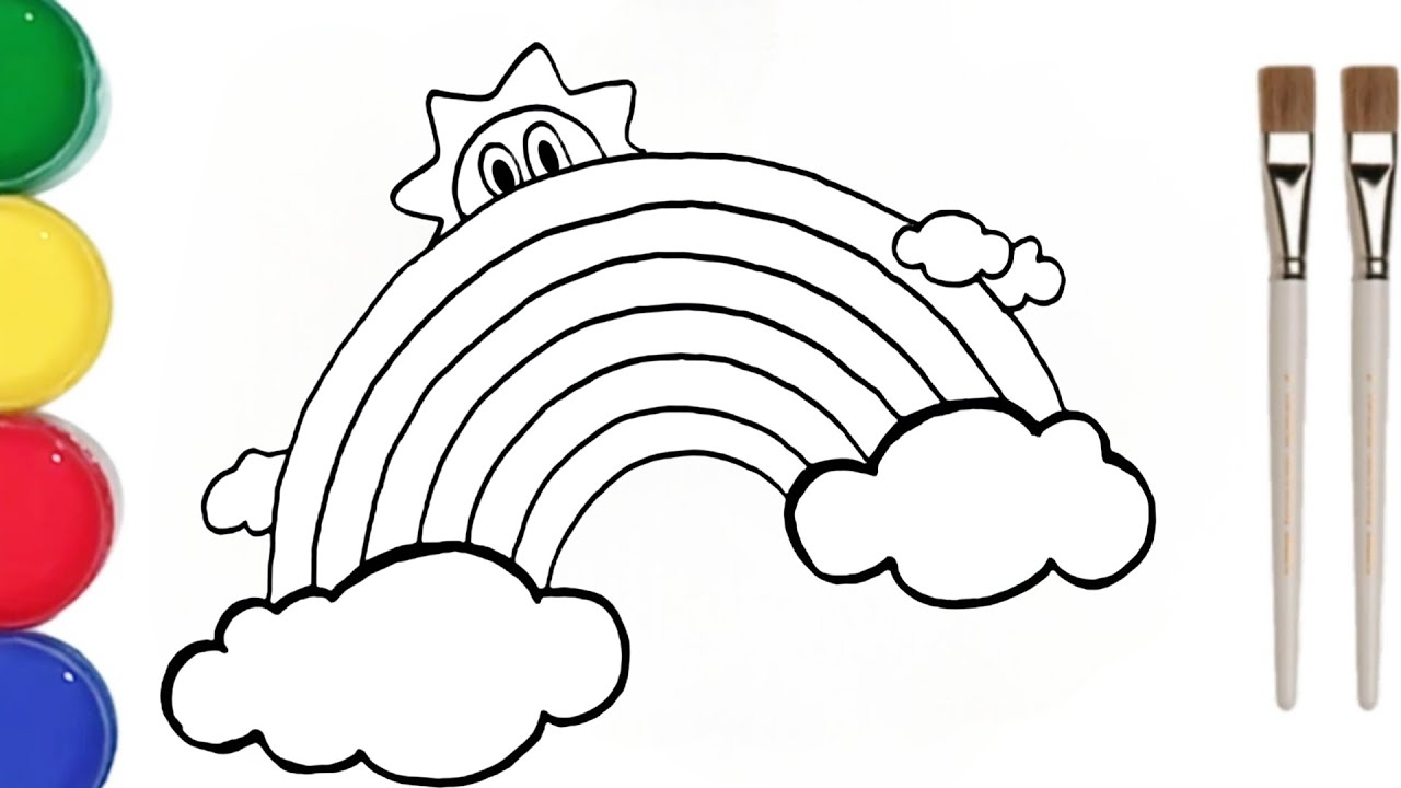 Menggambar dan Mewarnai Pelangi untuk anak-anak || draw and color a ...