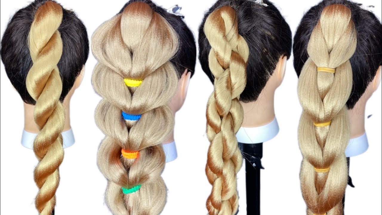 😱 4 Simple 2 Strands Braids. So Easy & Quick in just 2 minutes using ...