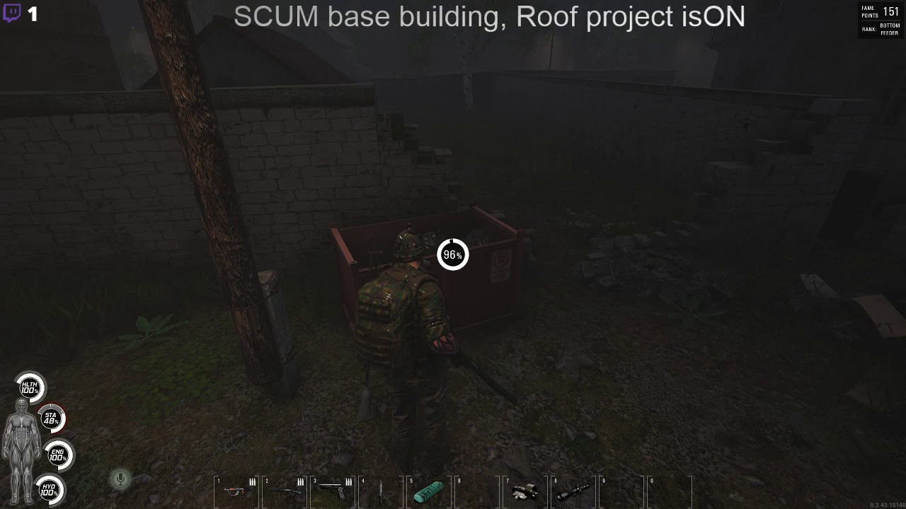 SCUM base building-Roof project isON - YouTube