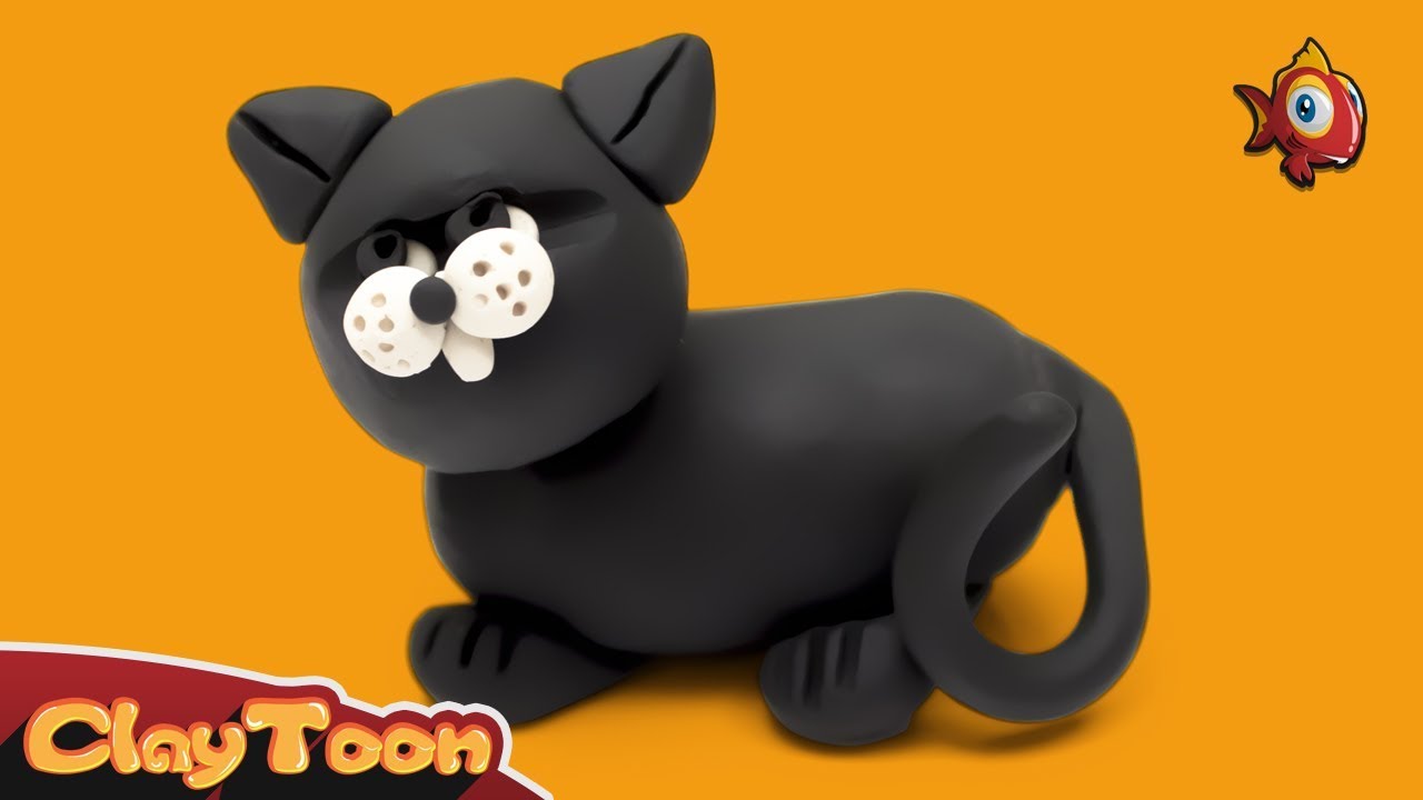 Black cat | Polymer clay tutorial - YouTube