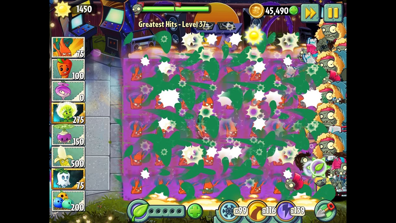 Plants vs Zombies 2 Greatest Hits Epic Hack - Level 37 - Chard Guard vs ...