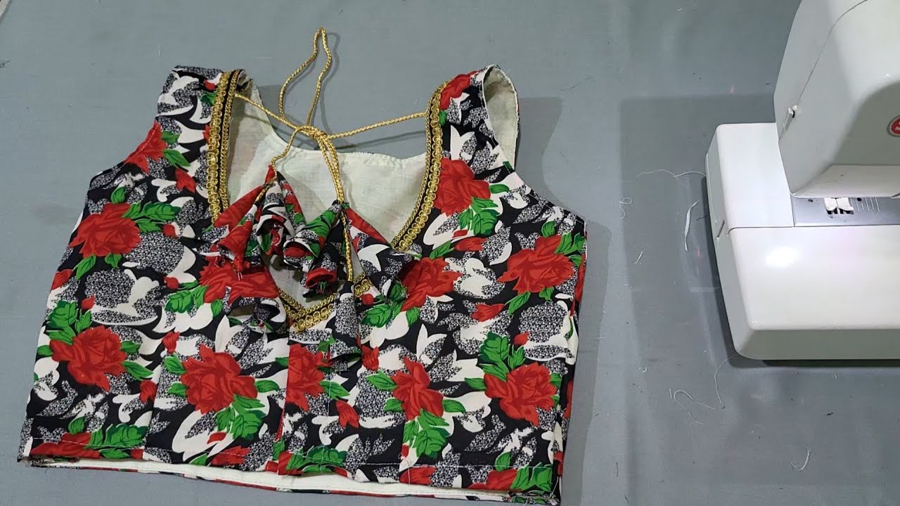 Printed Blouse Back Neck Design Cutting And Stitching - YouTube