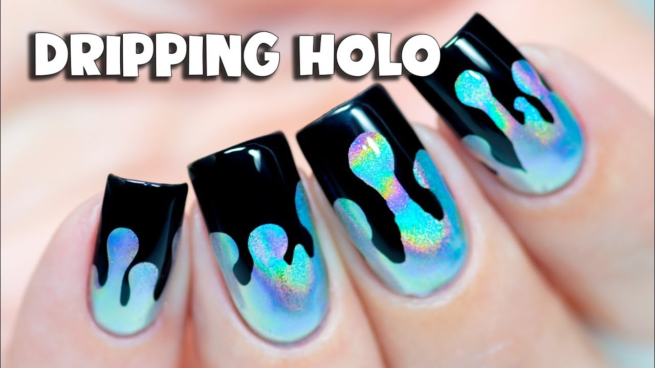 Dripping Holo Halloween Nails Youtube