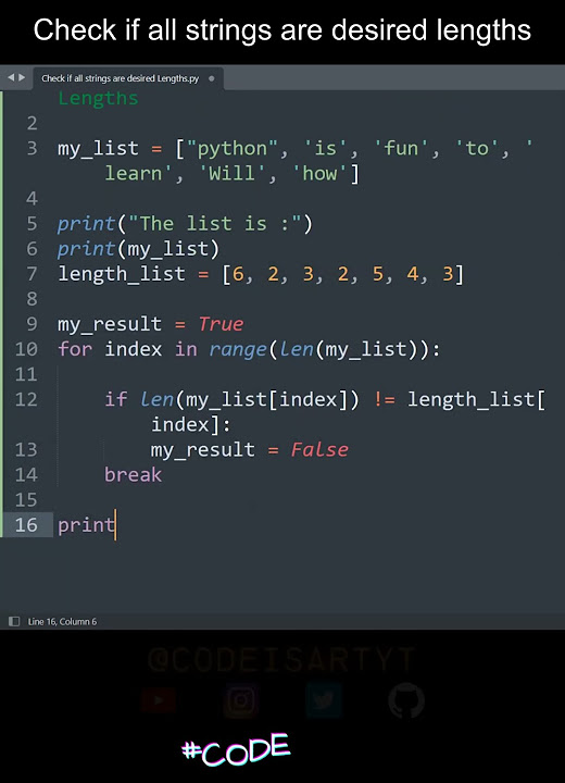 Check if all strings are desired lengths in Python | Python Examples | Python Coding Tutorial ...