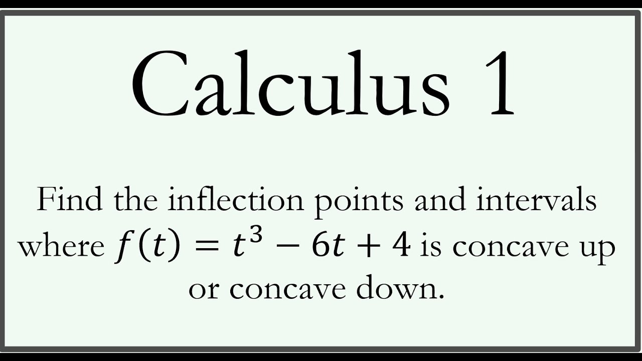 Finding Inflection Points and Intervals of Concave Up and Concave Down ...