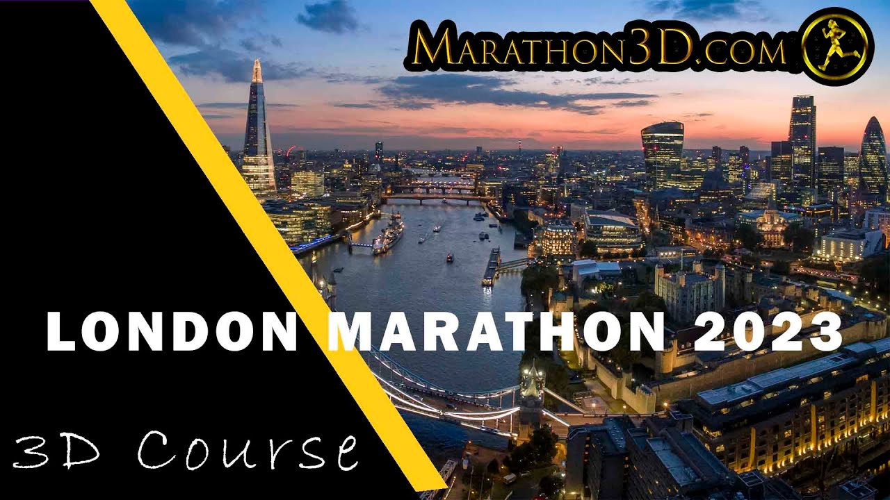 LONDON MARATHON 2023 3D Course | www.Marathon3D.com - YouTube