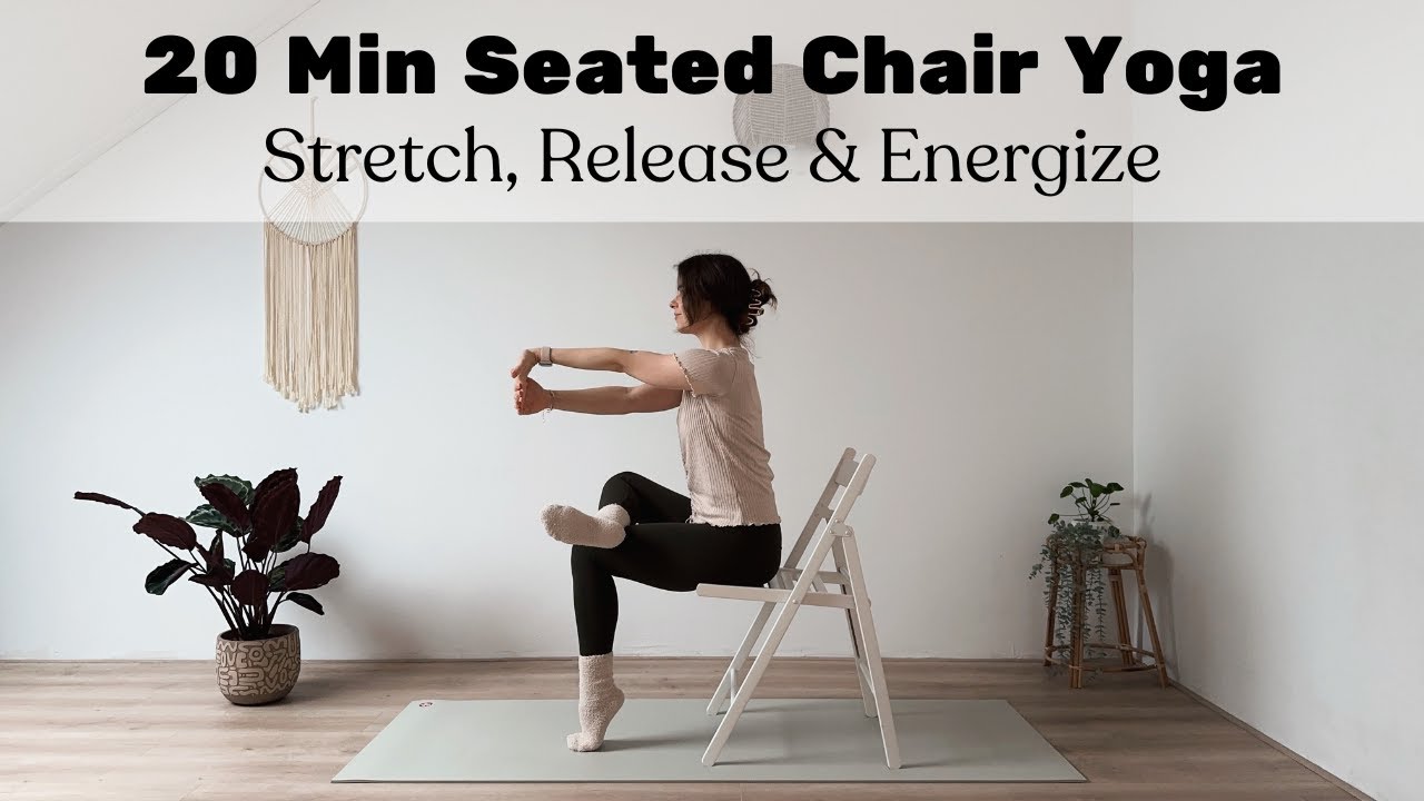 20 MIN CHAIR YOGA || Gentle Seated Yoga for Stress Relief & Energy ...