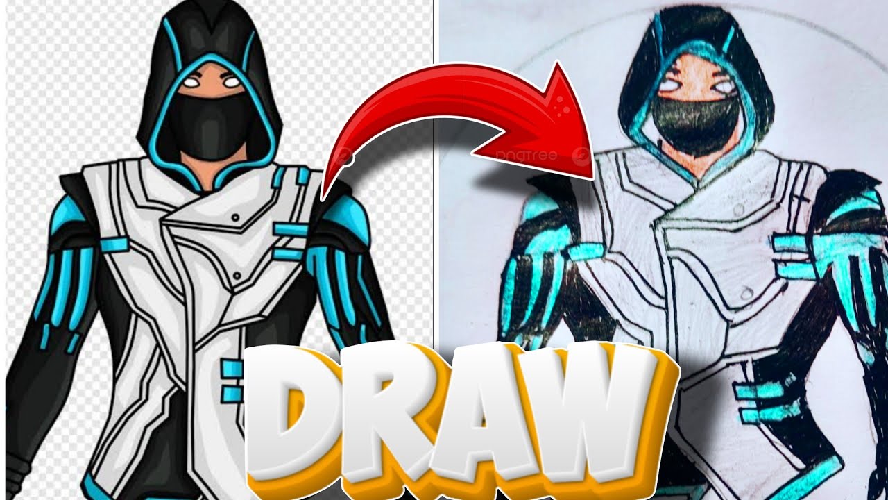 Free Fire Ki Drawing🔥 | How to make Free fire Character| Pencil Color ...