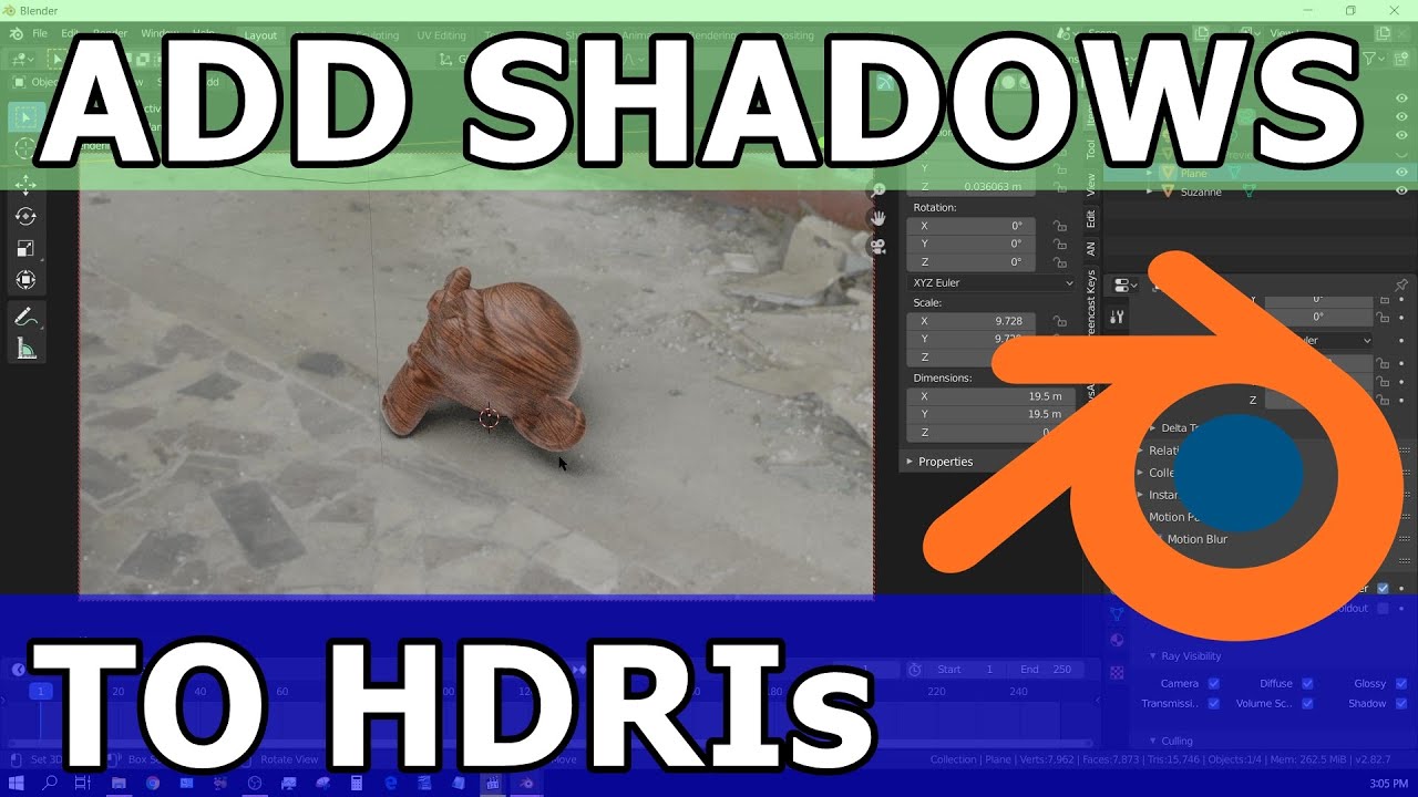 Add Shadows To An HDRI With Shadow Catcher Blender - YouTube
