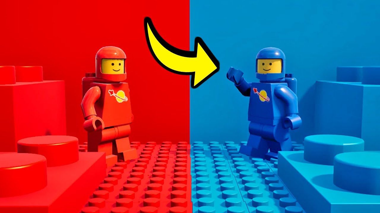red vs blu lego x fornite - YouTube