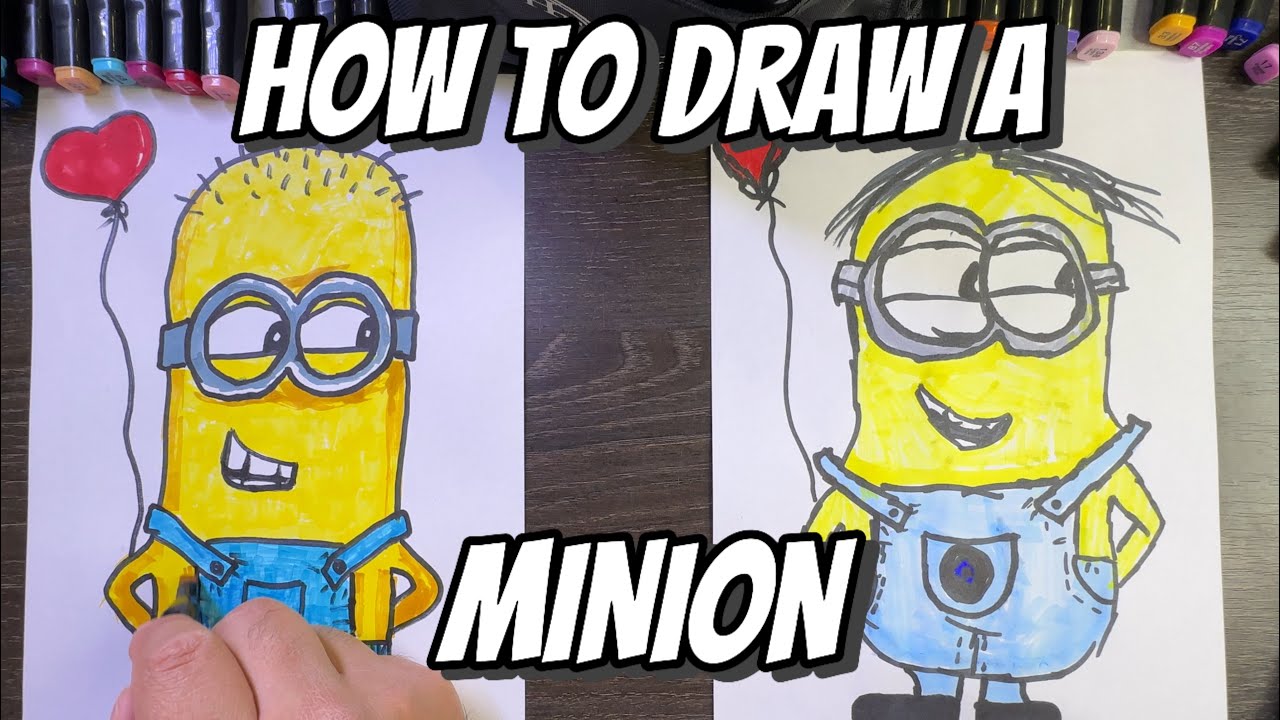 How to Draw a Minion with Markers (Step by Step for Absolute Beginners ...