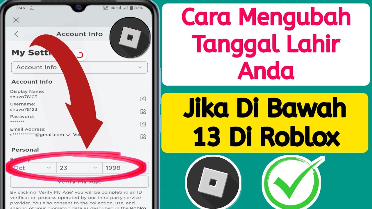Cara Mengubah Ulang Tahun di Roblox Under 13 | Ubah Tanggal Lahir Anda ...
