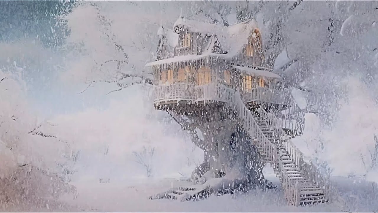 Arctic Snow Storm Sleep Sounds in a Tree House┇Icy Snowstorm & Blizzard ...