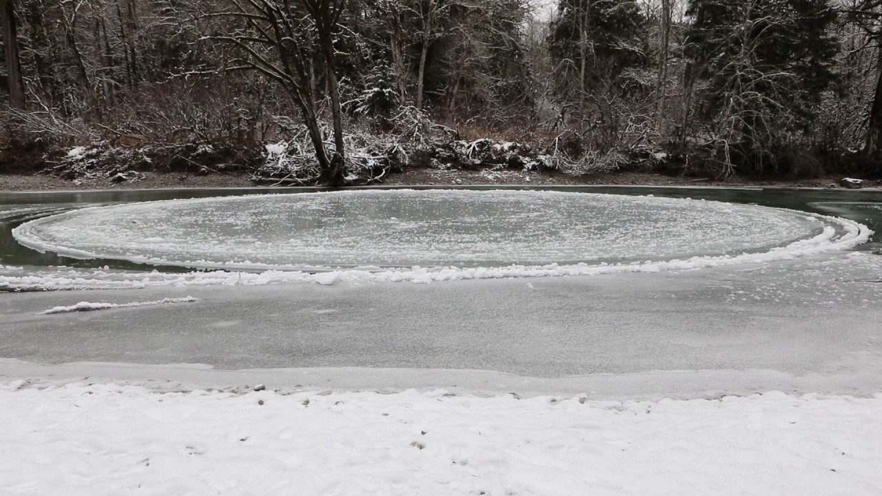 Stunning Ice Circle Spins in Washington State River - YouTube