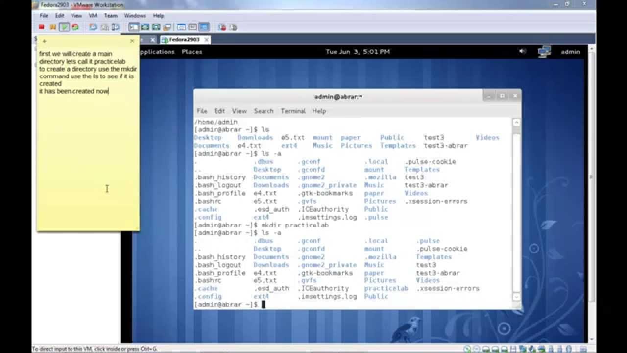 basic shell commands in linux ( creating files and directories) - YouTube