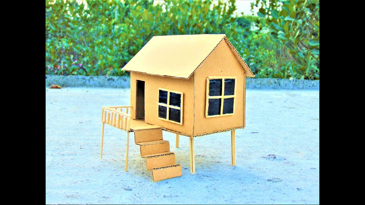 How to make a cardboard house step by step for kids in just 5 minute ...