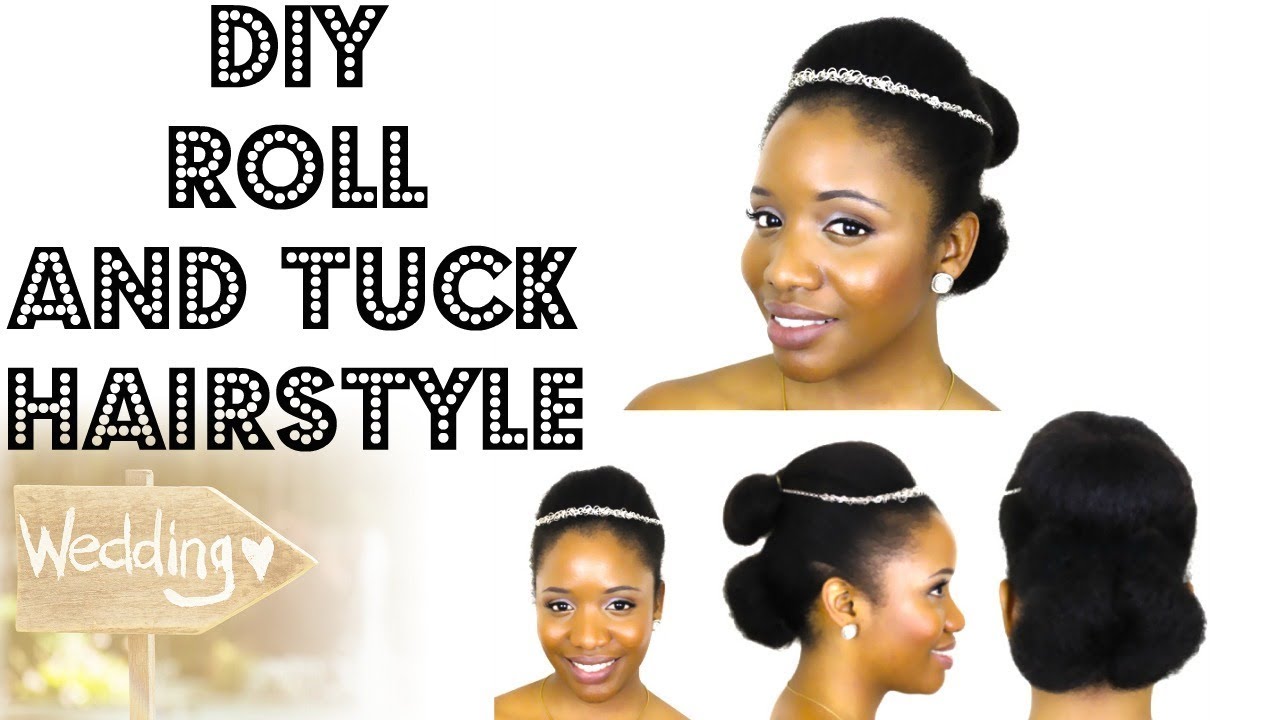 Natural Bride/ Prom Roll and Tuck Hair Tutorial - YouTube