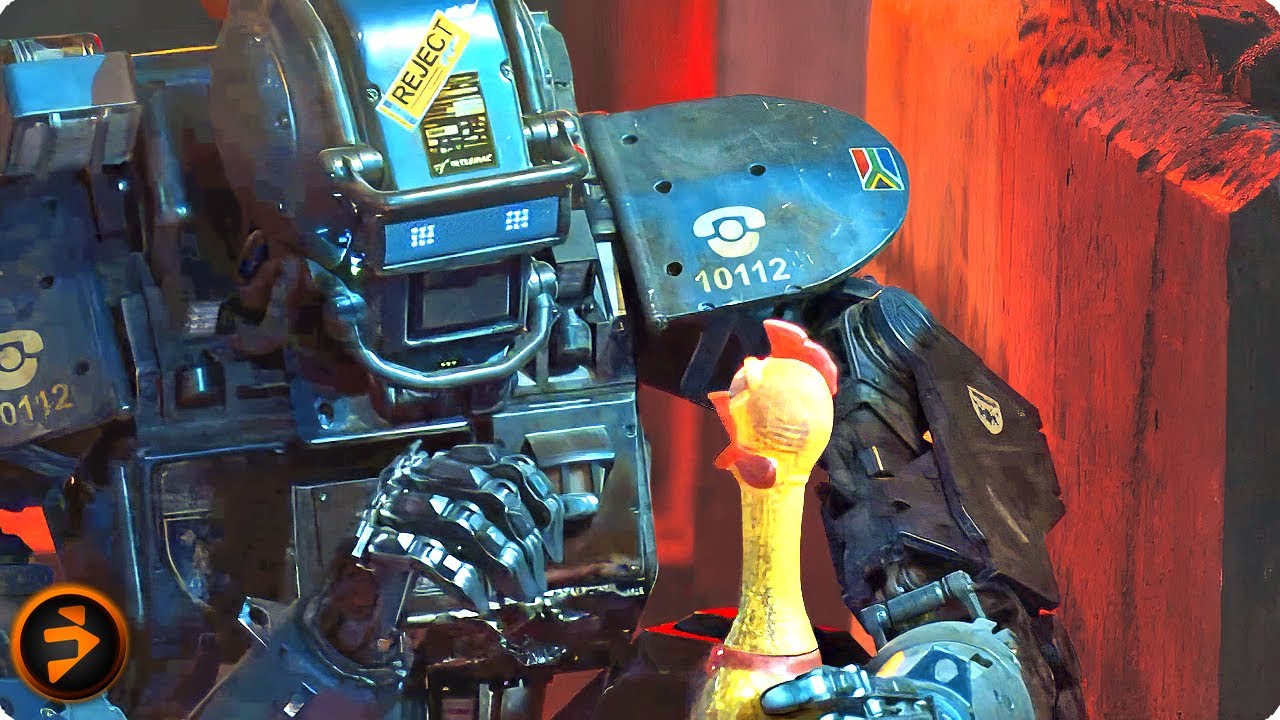 Chappie's First Day Scene | CHAPPIE | Sharlto Copley, Dev Patel - YouTube