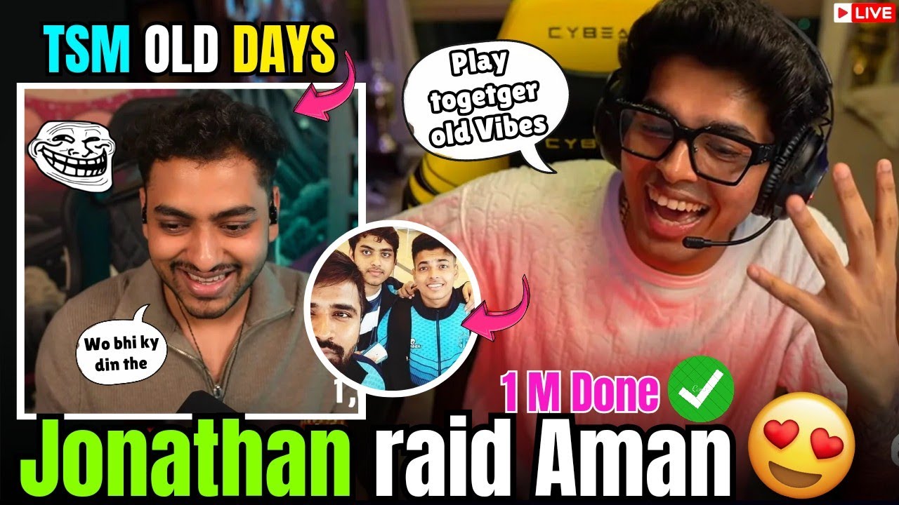 Jonathan missing 'Old TSM days'🥺😍 • Raid Aman Live 1Million subs🤯 # ...