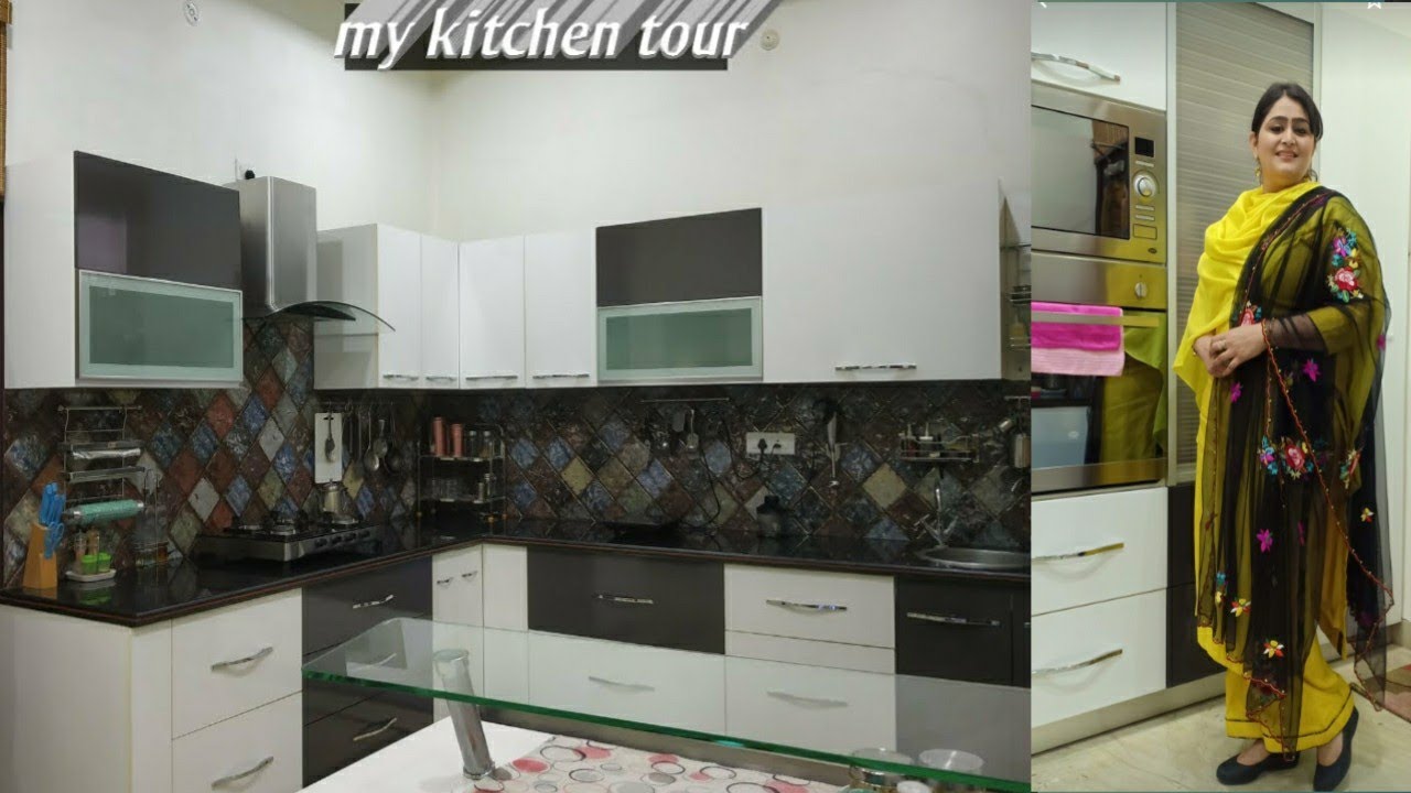 My kitchen tour || Indian modular kitchen || Punjabi kitchen tour - YouTube