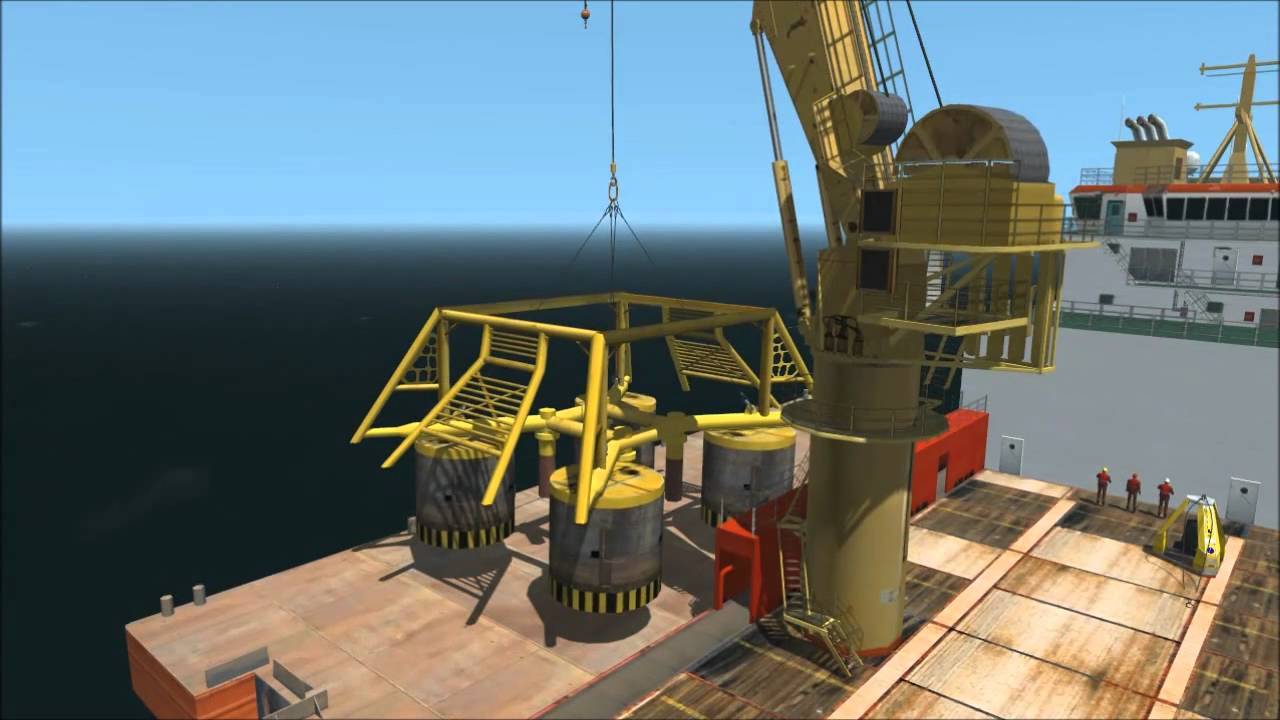 Vortex - Offshore knuckle boom crane performing a subsea lift of a ...