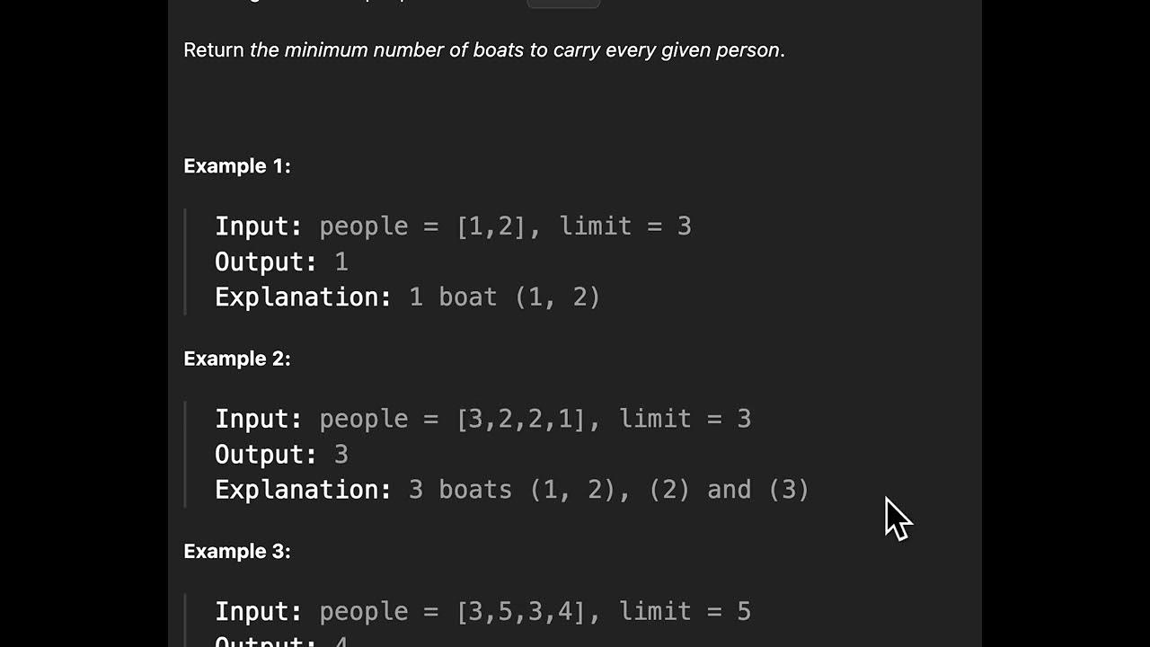 LeetCode 881. Boats to Save People - YouTube